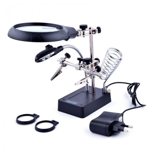 Держатель "Третья рука" с лупой Орбита MG16129C + подсветка – фото ...