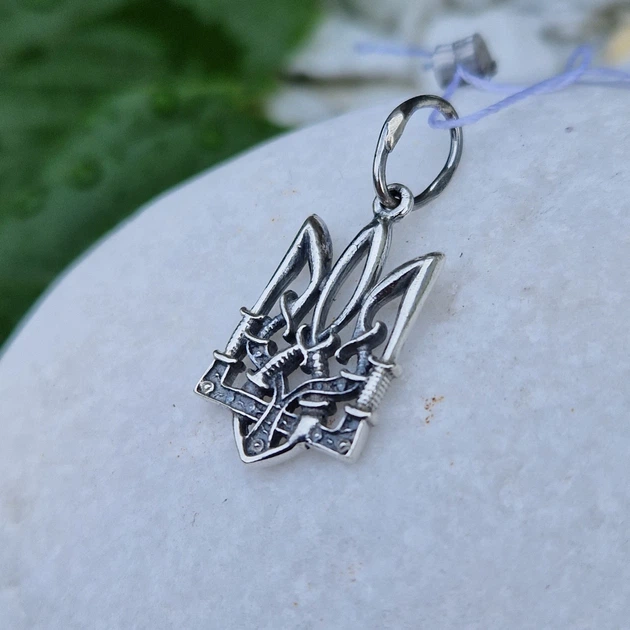 Срібний кулон Тризуб з шаблями 925° проби із чорнінням Срібний Герб України від продавця