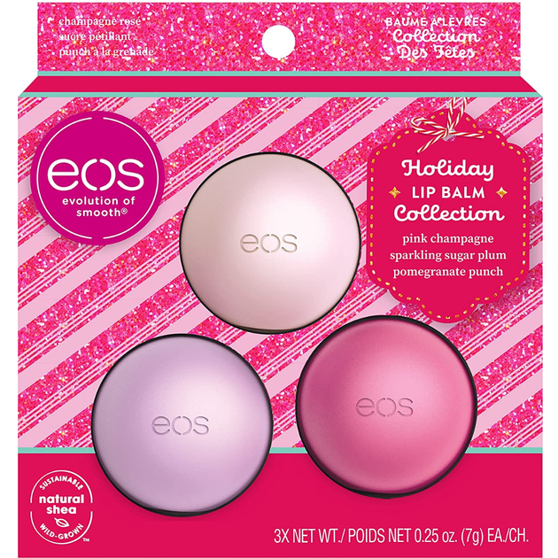 Набір бальзамів для губ EOS Holiday Lip Balm Collection Pink Champagne ...