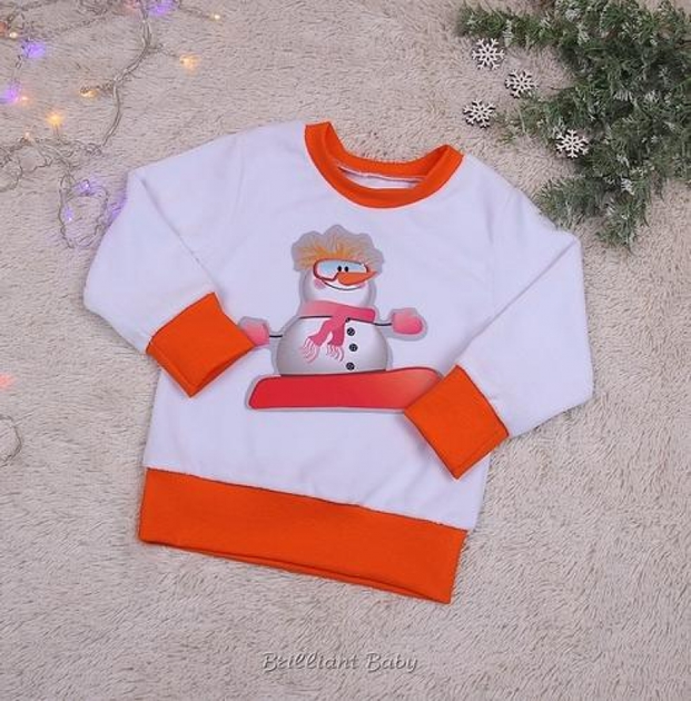 Велюровый новогодний свитшот для малышей Brilliant Baby Снеговик рост ...