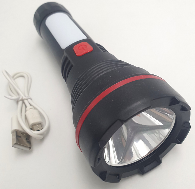 Фонарик аккумуляторный светодиодный LED 3W и боковая лампа светильник ...
