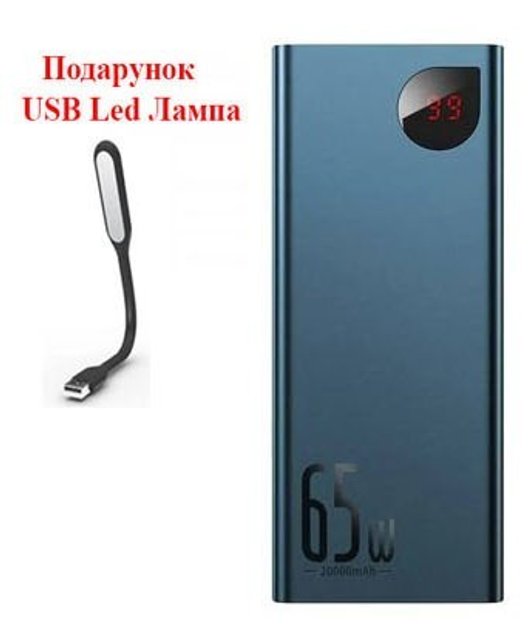Повер Банк для ноутбука Baseus Adaman Metal 20000 mAh 65W QC3.0 + USB ...