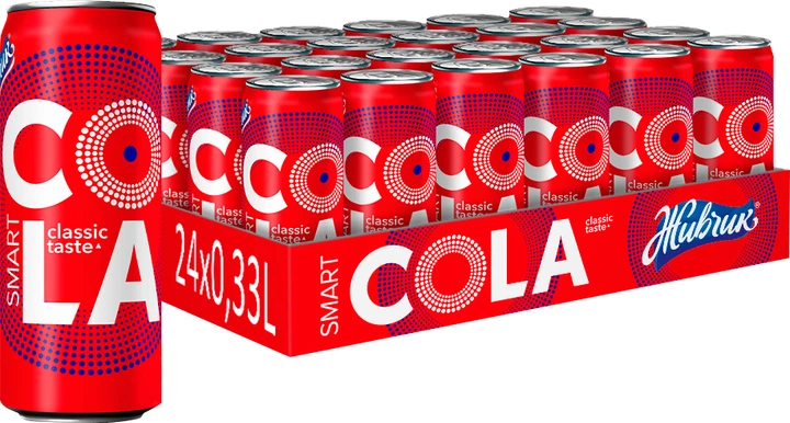 Упаковка сильногазованого напою Живчик Smart Cola 0.33 л х 24 банки ...