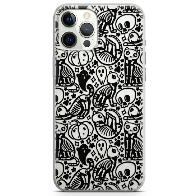 Чехол силиконовый для Apple iPhone 14 Pro от Lex Altern (Ч/б хэллоуин ...
