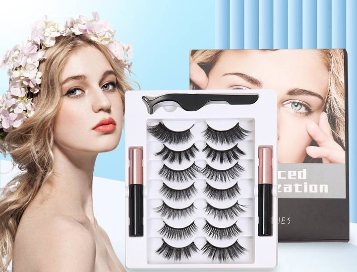 Набор накладных ресниц 7 пар + 2 магнитные подводки от продавца: Eyes ...