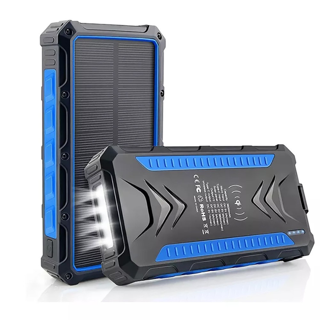 Мощный павербанк (powerbank) Zao PB006 с солнечной панелью и Qi ...