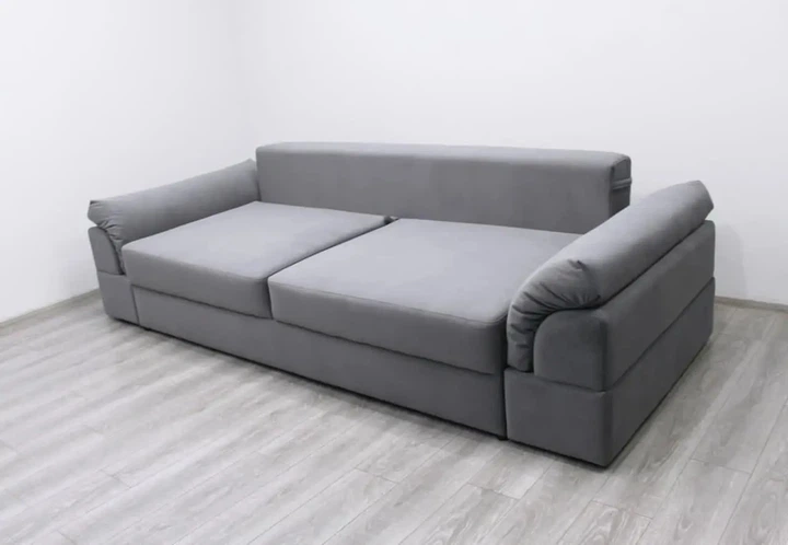 Розкладний диван ортопедичний Клауд Шик Галичина сірий натуральне дерево текстиль купити