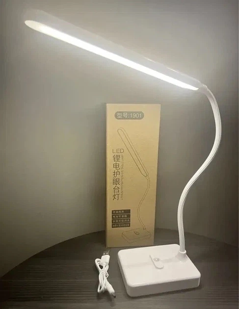 Лампа настільна сенсорна LED з підставкою для телефону на 3 режими з акумулятором типу 18650 USB ...