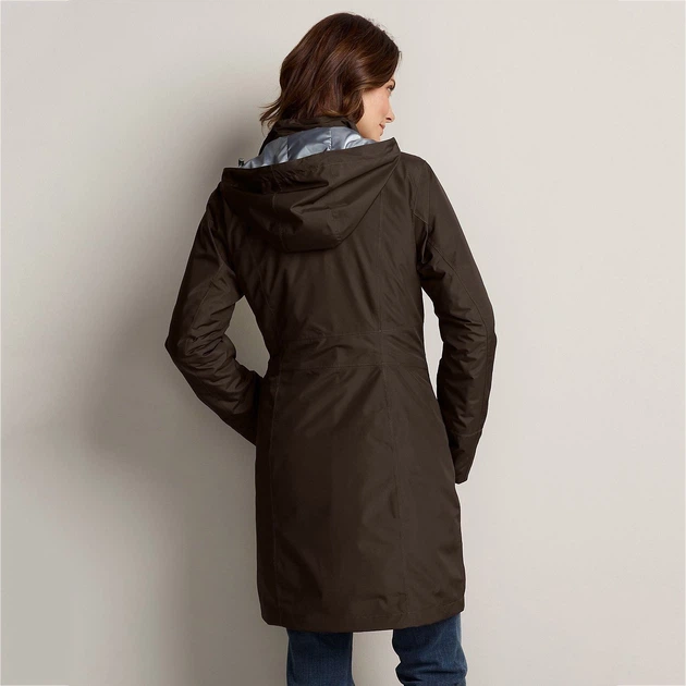 Куртка Eddie Bauer Womens Girl On The Go Insulated Trench Coat COCOA M Коричневый (7347CC ...