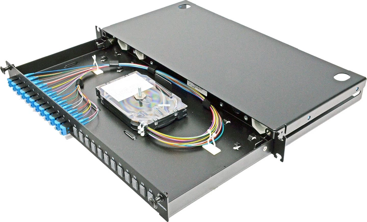 Оптическая панель Corning 12xLC Duplex адаптера, SM, OS2 1U Черная ...