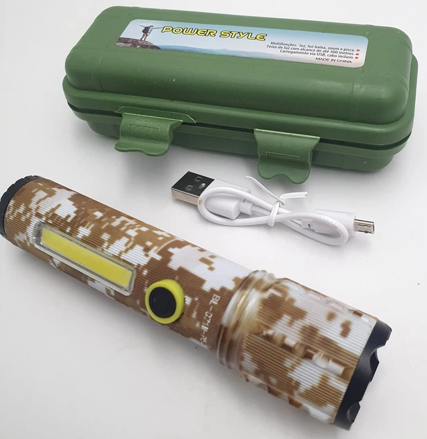 Светодиодный фонарь с боковым COB светильником USB зарядка ручной фонарик аккумуляторный X-BALOG ...