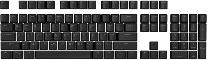 Набор кейкапов Hator First Ukrainian PBT keycaps UKR/ENG/rU Black (HTS-135) – фото, отзывы ...