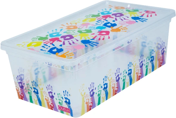 Коробка Qutu LIGHT BOX з кришкою 5 л COLORED HANDS (COLORED HANDS 5л ...