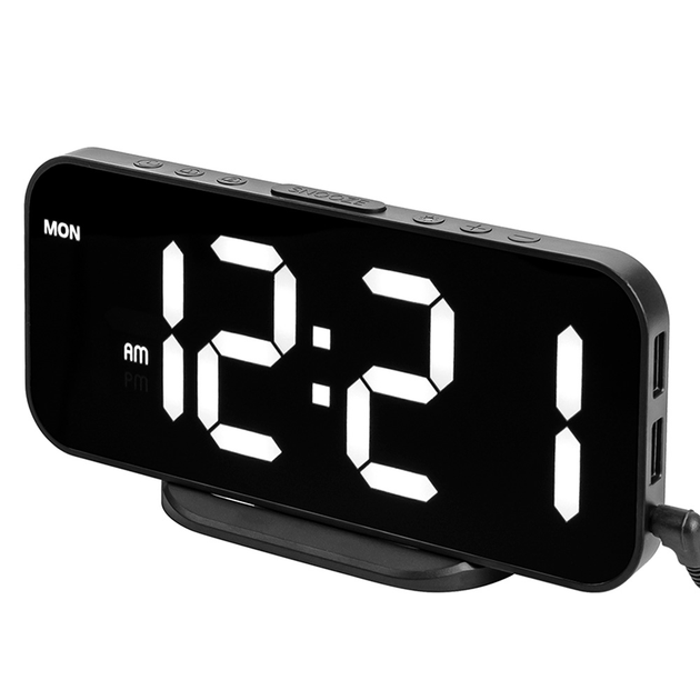 Часы электронные настольные LOSSO Premium CHARGE с LED подсветкой ...