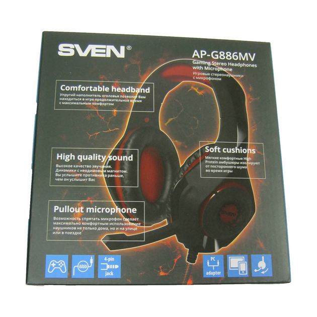 Наушники с микрофоном Sven AP-G886MV Gaming;Jack3.5mm;4Pin с ...