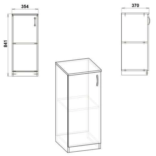 Книжкова шафа Компаніт КШ 18 тумба для книг та документів з дверима Вільха купити онлайн на