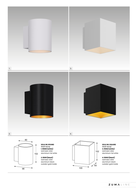Настенный светильник Zuma Line SOLA WL SQUARE WHITE 91062 – фото ...