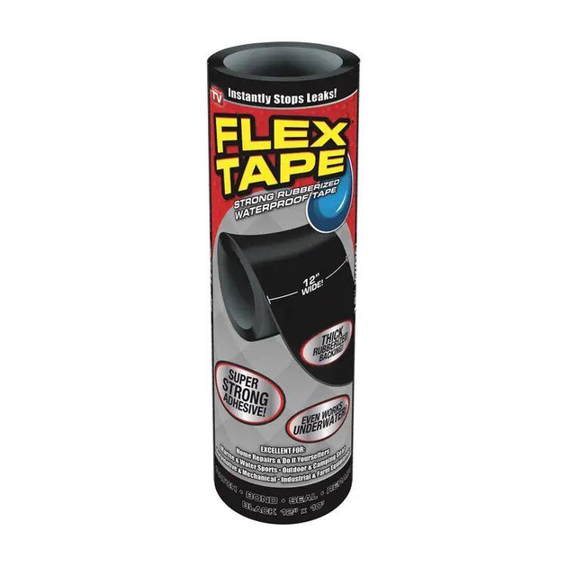 Сверхпрочная клейкая лента FLEX TAPE водонепромокаемая 30 см черная ...