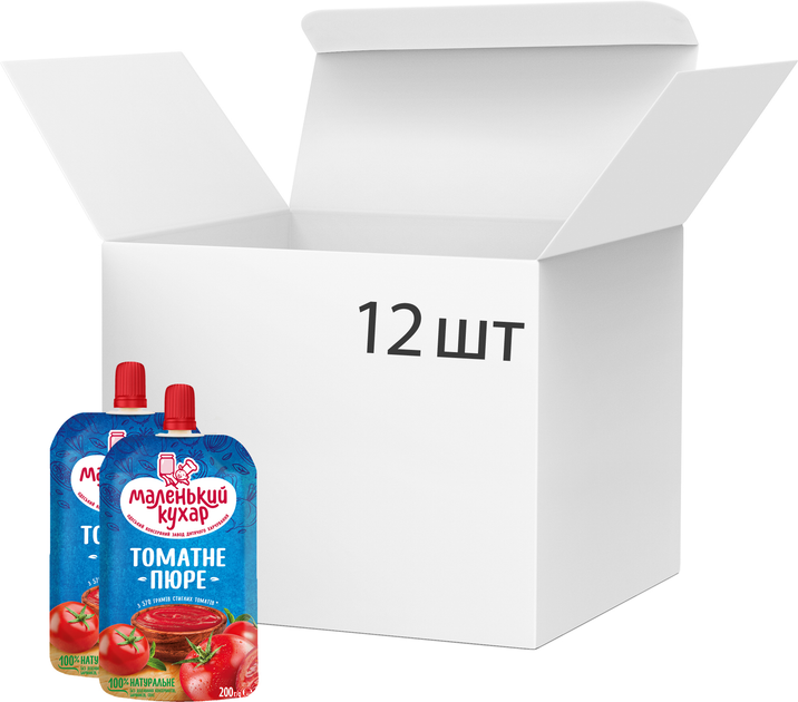 Упаковка томатного пюре Маленький повар 200 г х 12 шт (4820264290155 ...