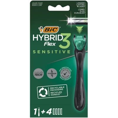 Бритва Bic Flex 3 Hybrid Sensitive із 4 змінними картриджами ...