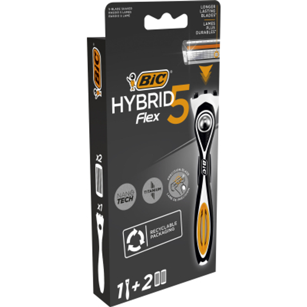 Бритва Bic Flex 5 Hybrid с 2 сменными картриджами (3086123644922) от ...