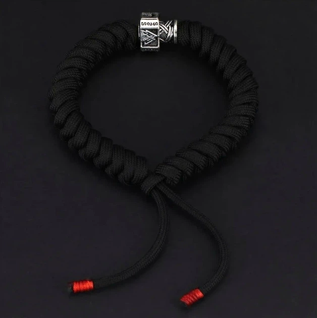 Браслет круглий Бусин з Паракорду регульований (Руни, Валькнут, канат ...