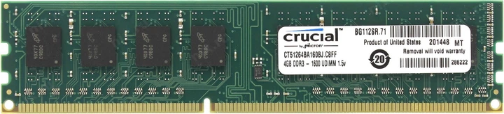DIMM 4 GB DDR3 1600 MHz Crucial CT51264BA160BJ – фото, отзывы, характеристики в интернет ...