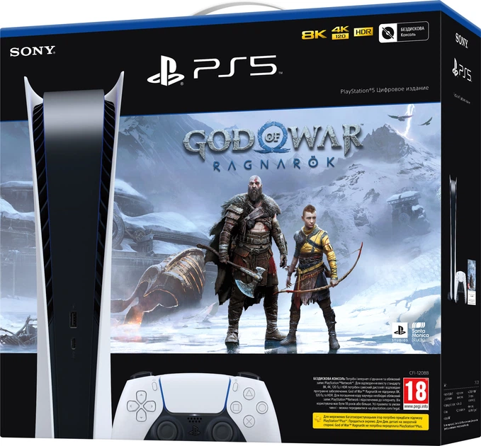 Ігрова приставка PS5 PlayStation 5 Digital Edition God of War Ragnarok ...