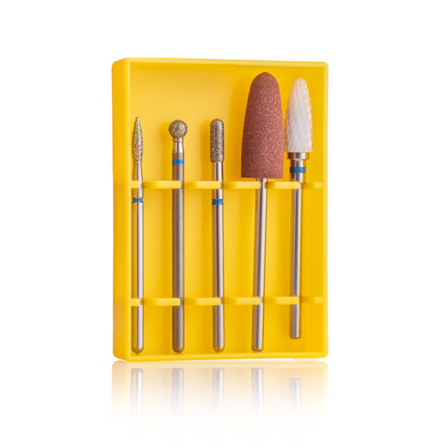 Стартовый набор фрез Nail Drill для плотной кутикулы SET-5B BLUE (5 ...