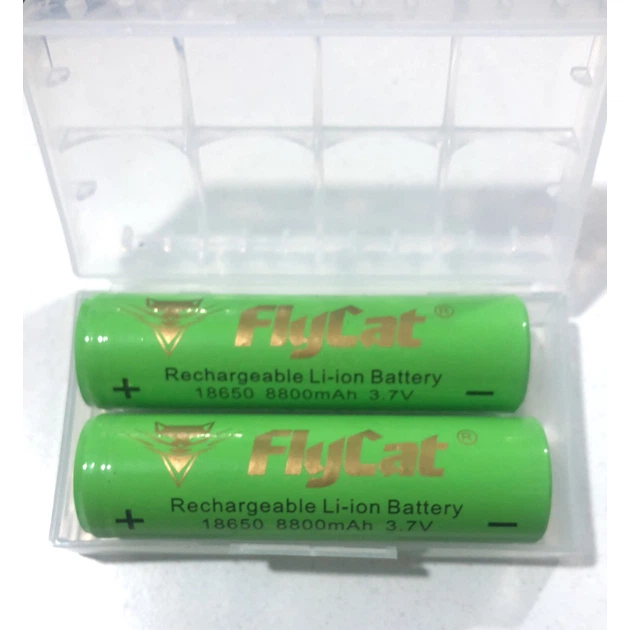 Аккумуляторная Li-ion батарея 18650 8800мАч 3,7V 2 шт FlyCat Зеленая ...