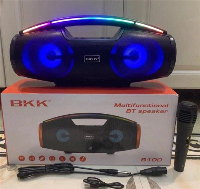 Мощная портативная bluetooth колонка BKK-100 boombox, LED, микрофон 20 ...