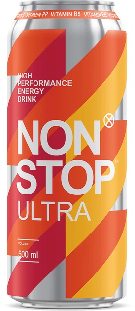 Упаковка напою безалкогольного енергетичного Non Stop Ultra 0.5 л х 24 ...