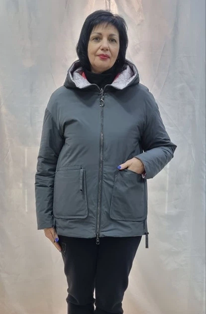 Двухсторонняя женская куртка Mishele 1001-1N Графит/Лаванда 48 от продавца: Ready to wear – в ...