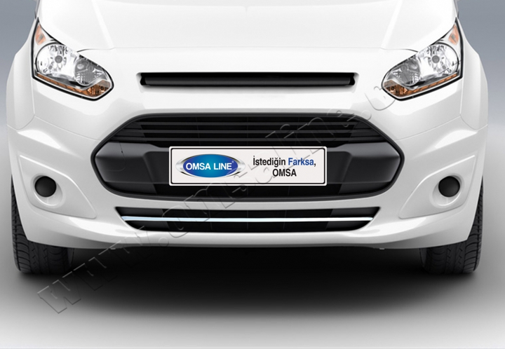 Накладки на передний бампер (1 шт, нерж) для Ford Connect 2014-2021 гг ...