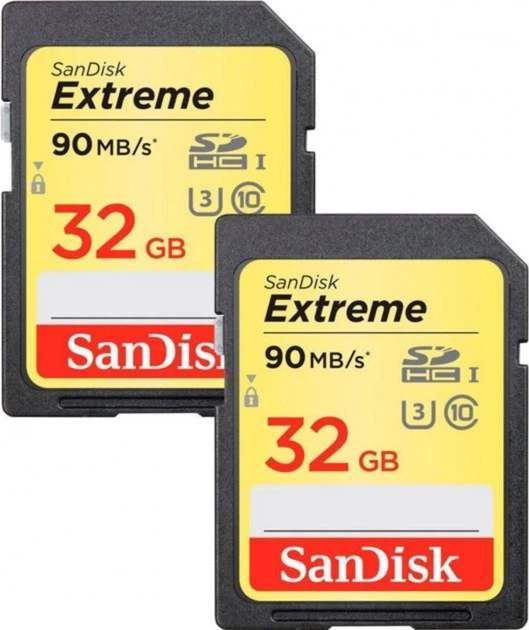 SDHC (UHS-1 U3) SanDisk Extreme 32Gb class 10 (90Mb/s, 600x) Twin Pack – фото, отзывы ...