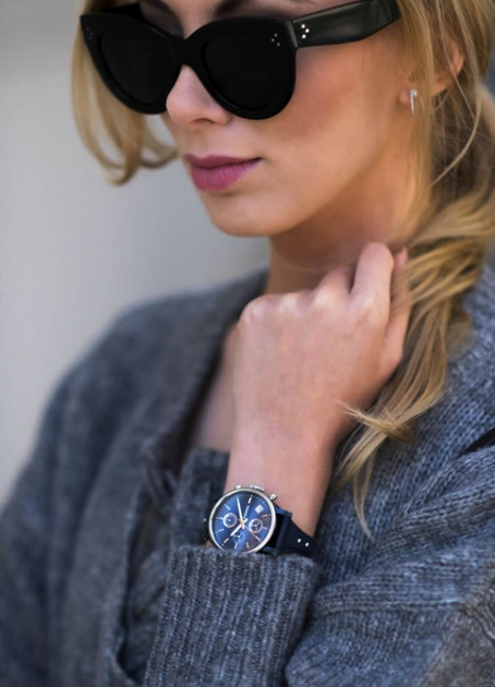 Женские наручные часы Fossil ES4113 Серебро\Синий – фото, отзывы ...