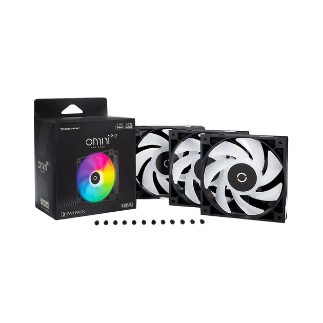 Вентилятор Tecware Omni P12 - 3-Fan Pack (Black) ARGB + PWM 120mm Fans ...