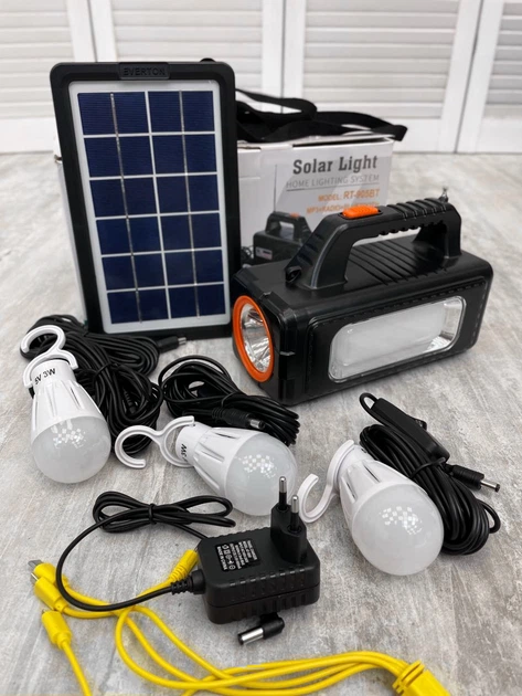Портативна сонячна автономна система Solar & Light RT-905BT (MP3, радіо ...