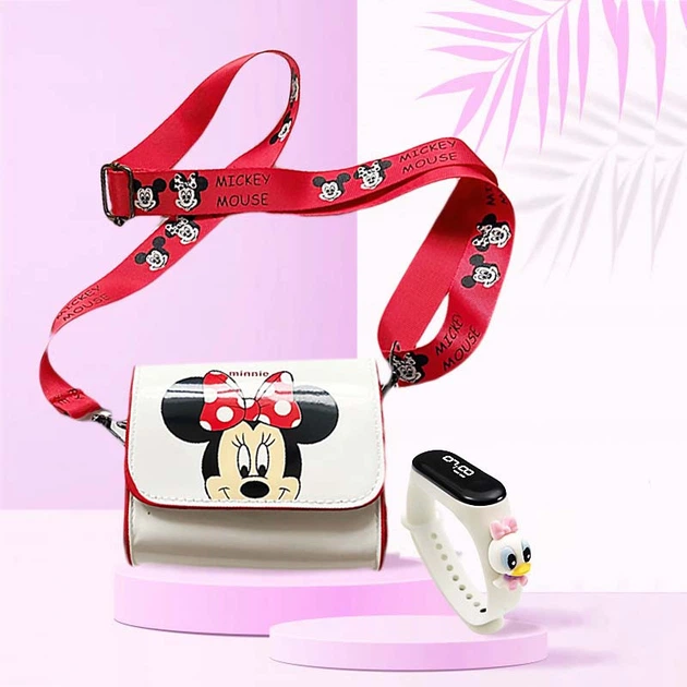 Детская сумочка для девочек с часами Герои Дисней Подарочный набор - 4 ...