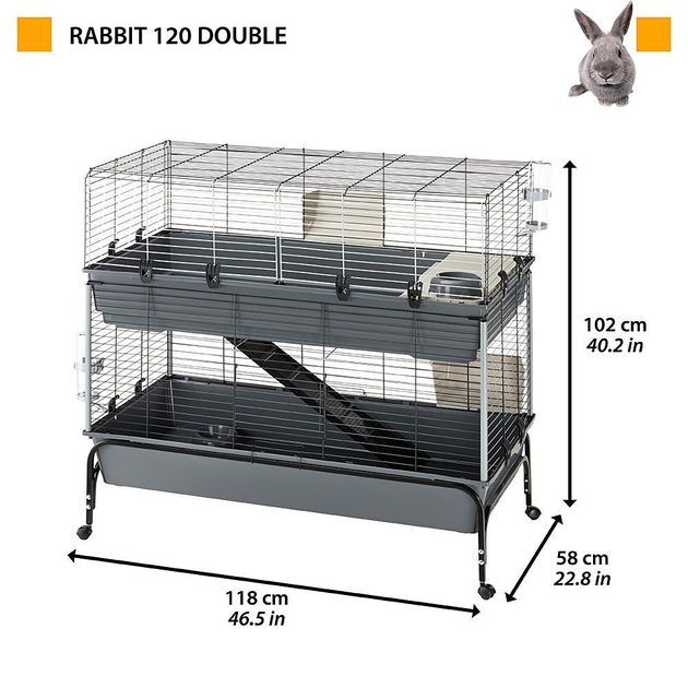 Клетка для кроликов Ferplast Rabbit 120 Double 118х58х102 см. с ...