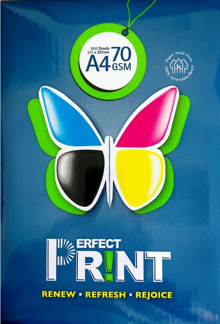 Папір офісний Perfect Print Білий А4 70 г/м2 клас А 500 аркушів (8993242593824) – фото, відгуки ...