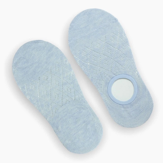 Женские ажурные носки Two Socks короткие (следы), размер 35-39, голубой ...