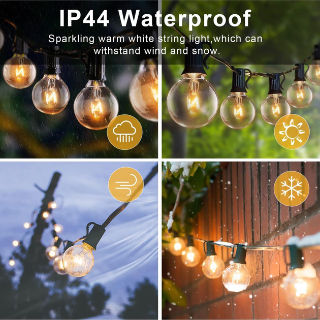 Светодиодная ретрогирлянда LED-G40, 10 м 30 ламп, уличная лампочка ...