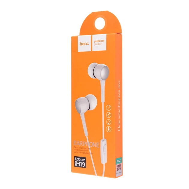 Наушники Hoco M19 Drumbeat universal earphone with mic White купить в ...