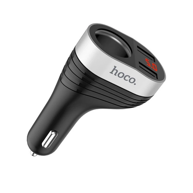 АЗП Hoco Z29 Regal digital display cigarette lighter car charger 2USB 3.1A Black – фото, відгуки ...