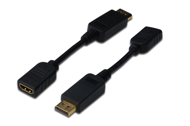 Кабель переходник Digitus DisplayPort to HDMI (AM/AF) 0.15m Black ...