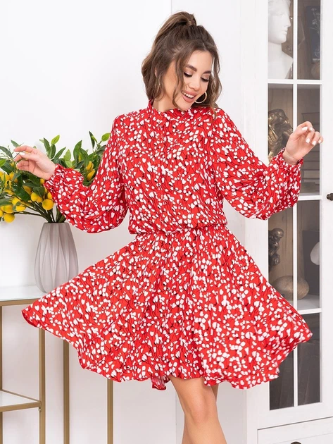 Плаття коротке літнє жіноче ISSA PLUS 13773 XL Червоне ...