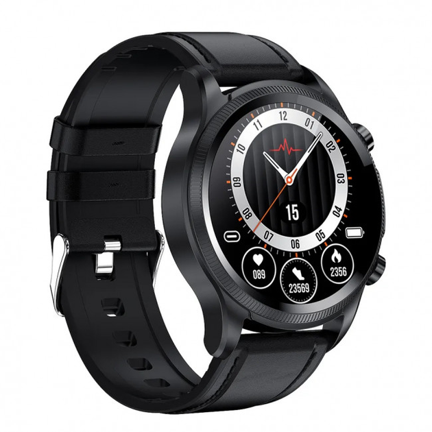 Умные часы здоровья Lemfo E400 Black с тонометром, глюкометром ...
