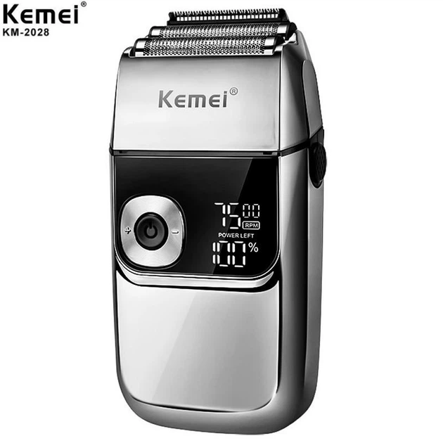 Электробритва беспроводная Kemei KM-2028 Gray мужская бритва аккумуляторная с дисплеем – фото ...