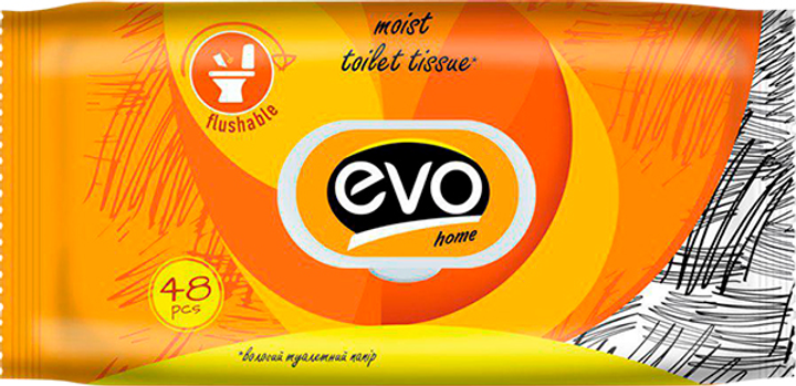 Упаковка влажной туалетной бумаги Evo Home 4 пачки по 48 шт ...
